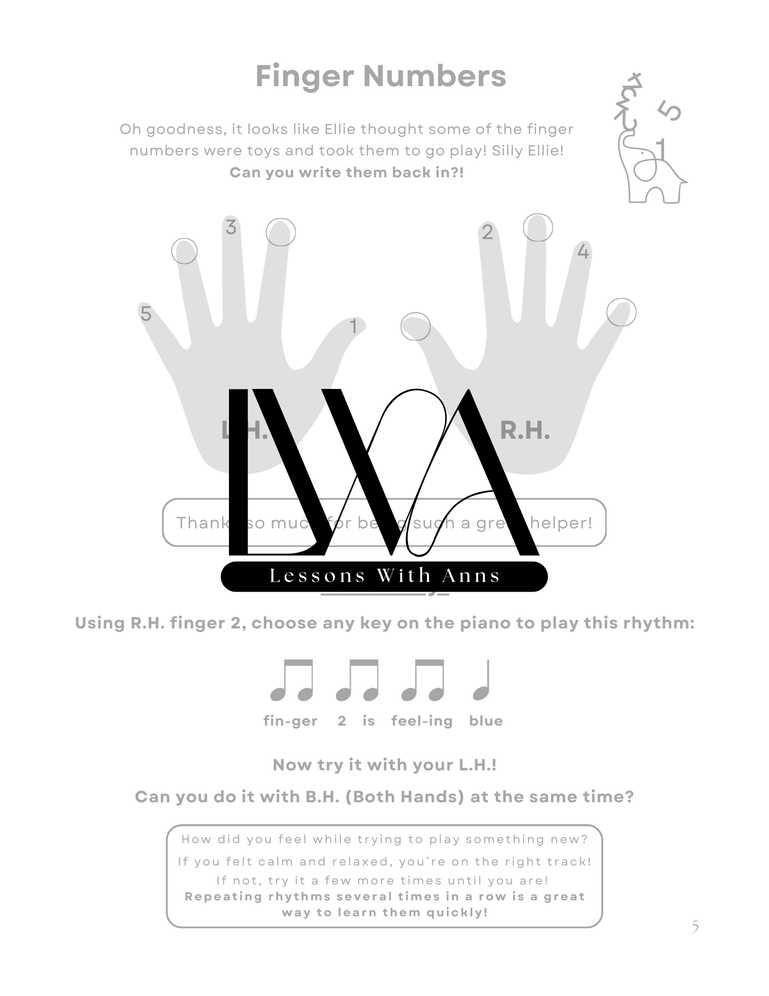 Finger Numbers Freebie – Lessons With Anns